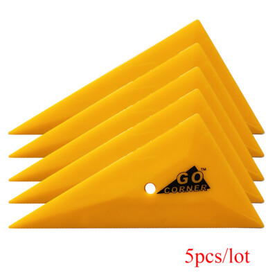 5pcs Go Corner Triangle Card Scraper Yellow Plastic Squeegee Car Vinyl ...