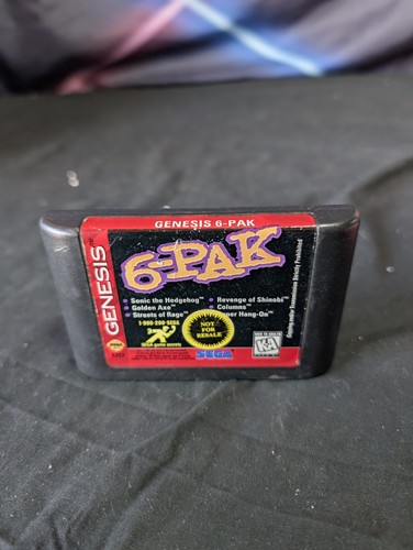 Genesis 6-Pak (Sega Genesis, 1995) Tested Sonic Golden Axe Columns | eBay