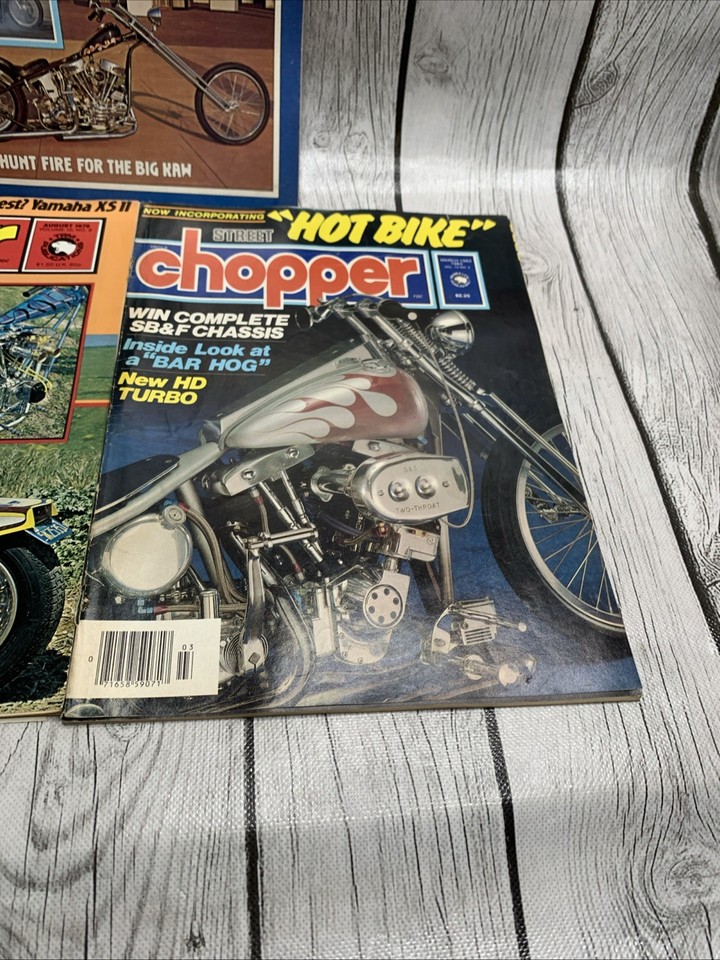 Street Chopper Magazine Lot Of 3 Different Harleys 77 | eBay