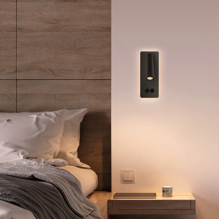 9W Swivel LED Wall Fixture Reading Bedside Light Adjustable On/Off ...