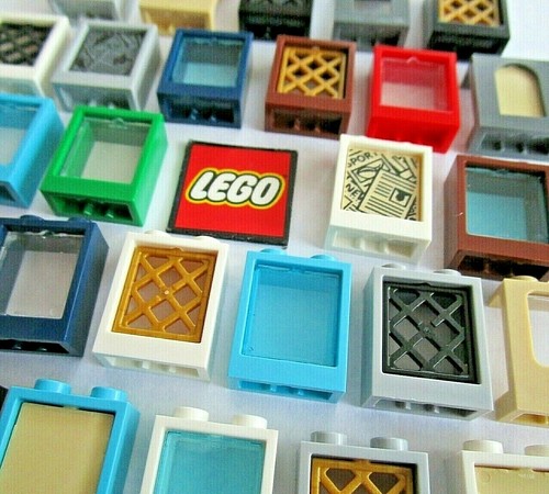 LEGO 1x2x2 Windows with Glass or Lattice (Packs of 4) - 60592, 35315 ...