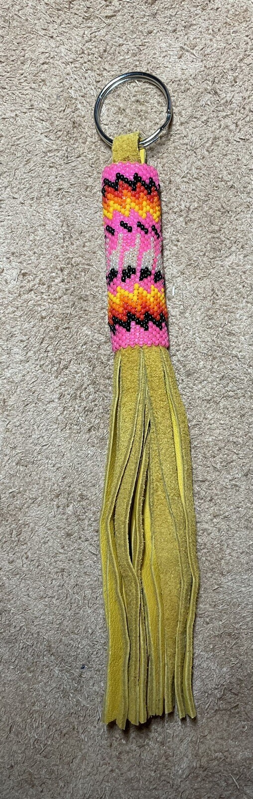 Beautiful New Native American Lakota Sioux Beaded Leather Keychain | eBay