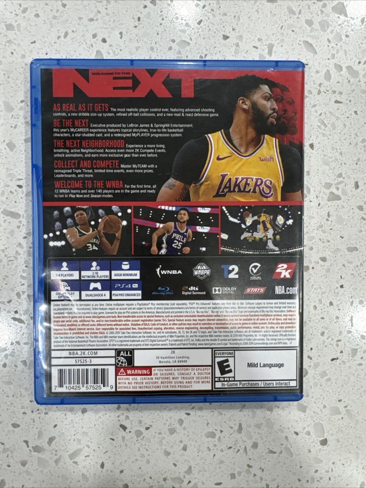 NBA 2K20 Sony PlayStation 4 PS4 Basketball Anthony Davis Complete W ...