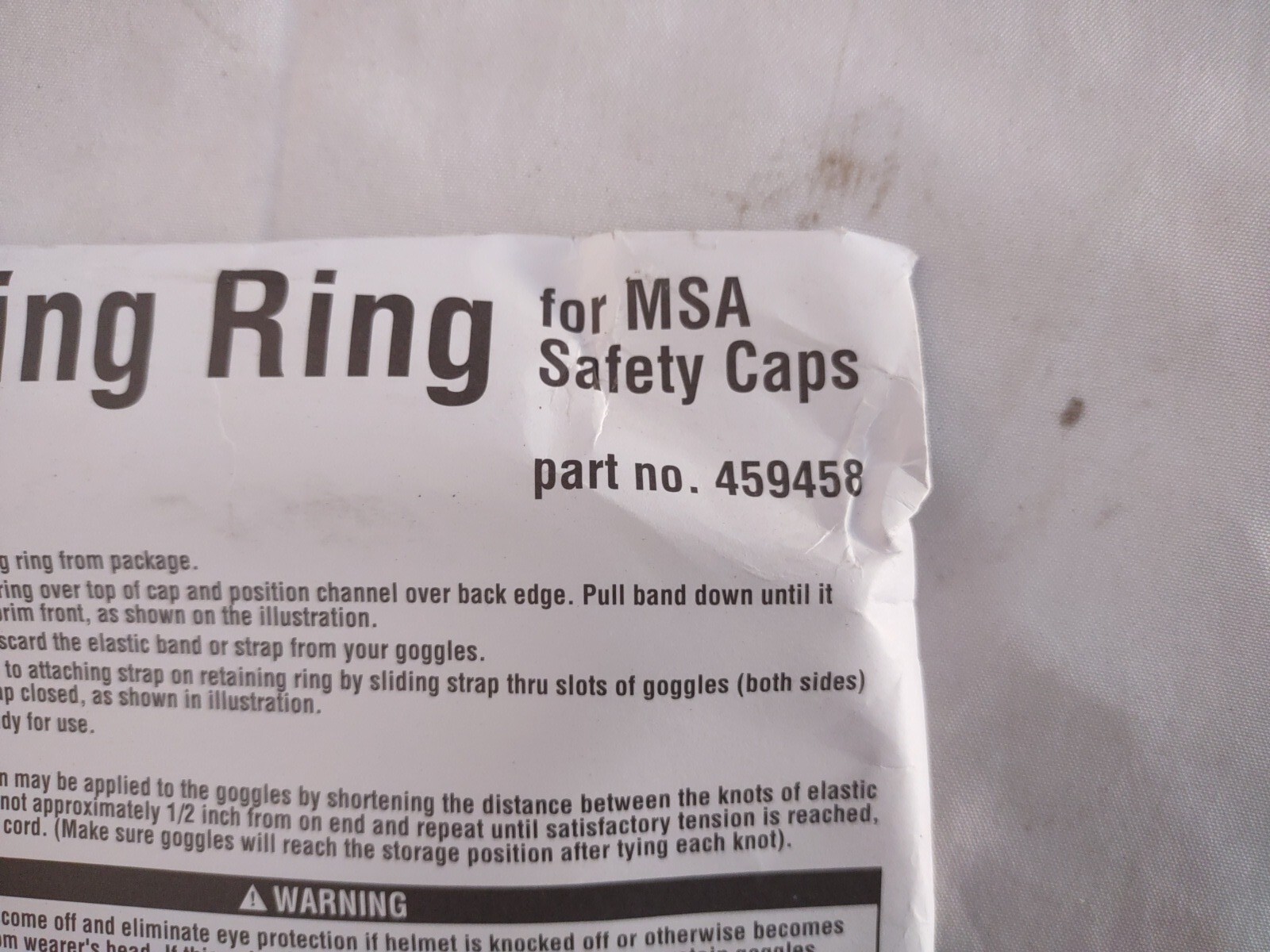 MSA 449895 Goggle Retainer Standard Black for sale online | eBay
