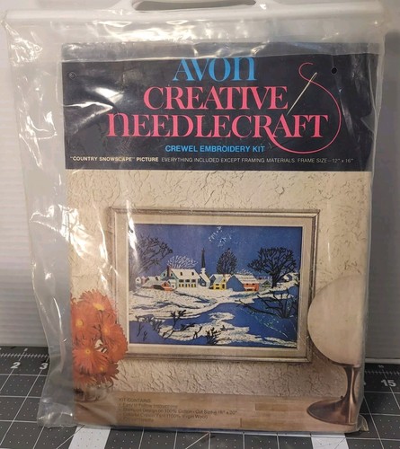 VTG Avon Creative Winter Wonderland Farm Scene Needlepoint Kit ...