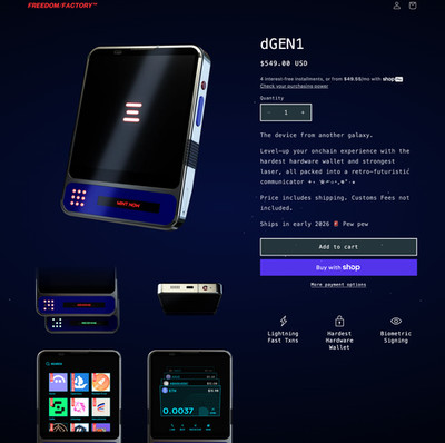dGen1 Ethereum Phone, in hand, sealed. Freedom Factory. Trade Onchain ...