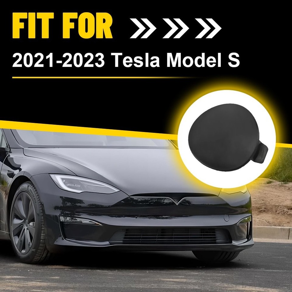 Front Bumper Eye Towing Hook Cap Cover Black Fit 2021 2022 2023 Tesla ...