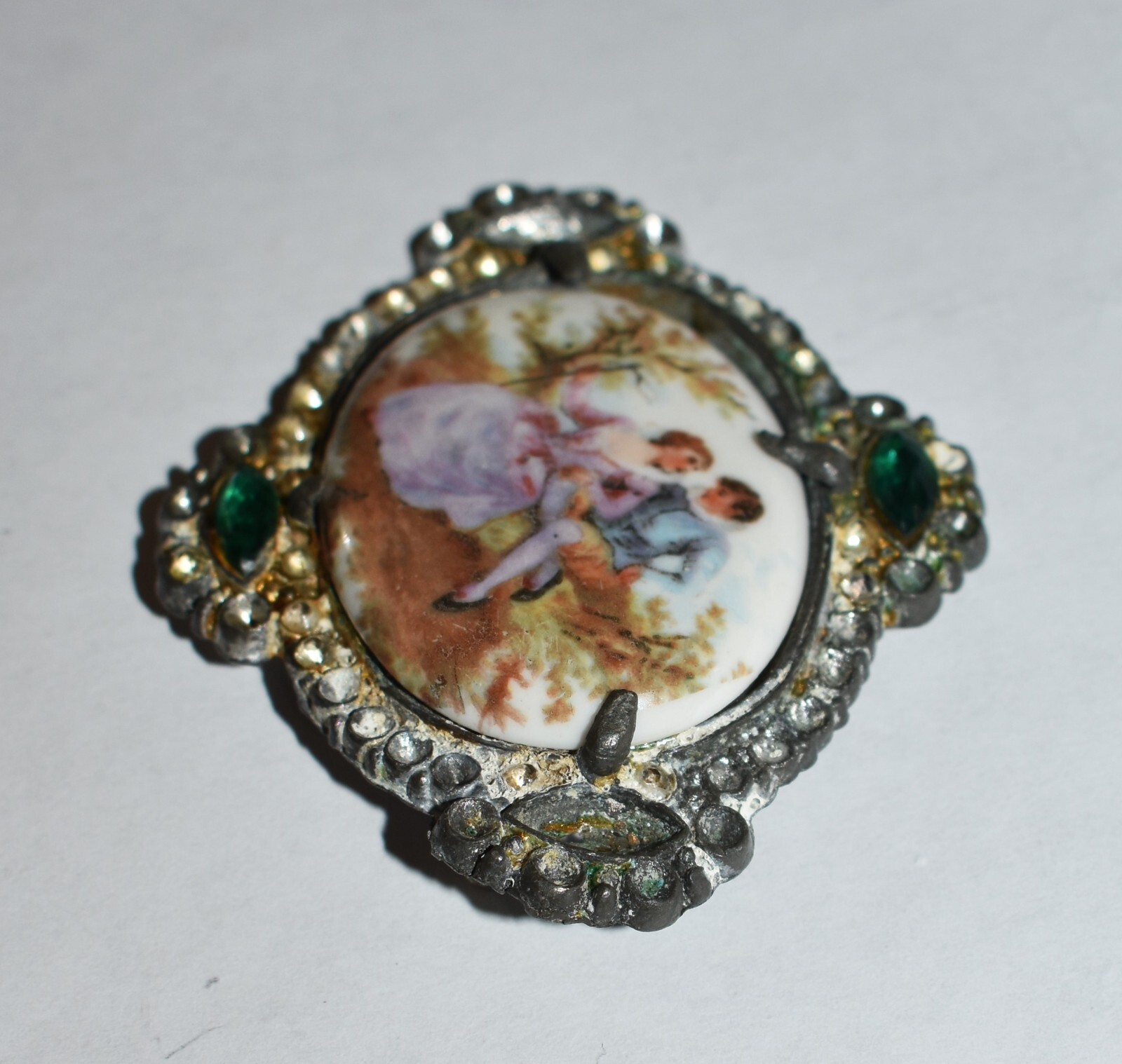 Antique Victorian Hand Painted Porcelain Brooch C Clasp | eBay