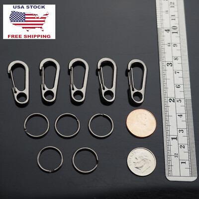 10x PCS Keyring Organizer EDC - 5x Split Key Rings & 5x 3.2mm Clips ...