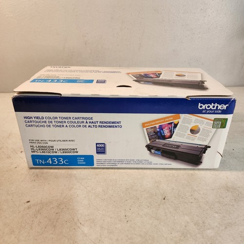 Brother TN-433C Hi Yield Cyan Toner HL-L8360 Genuine New OEM Sealed Box ...