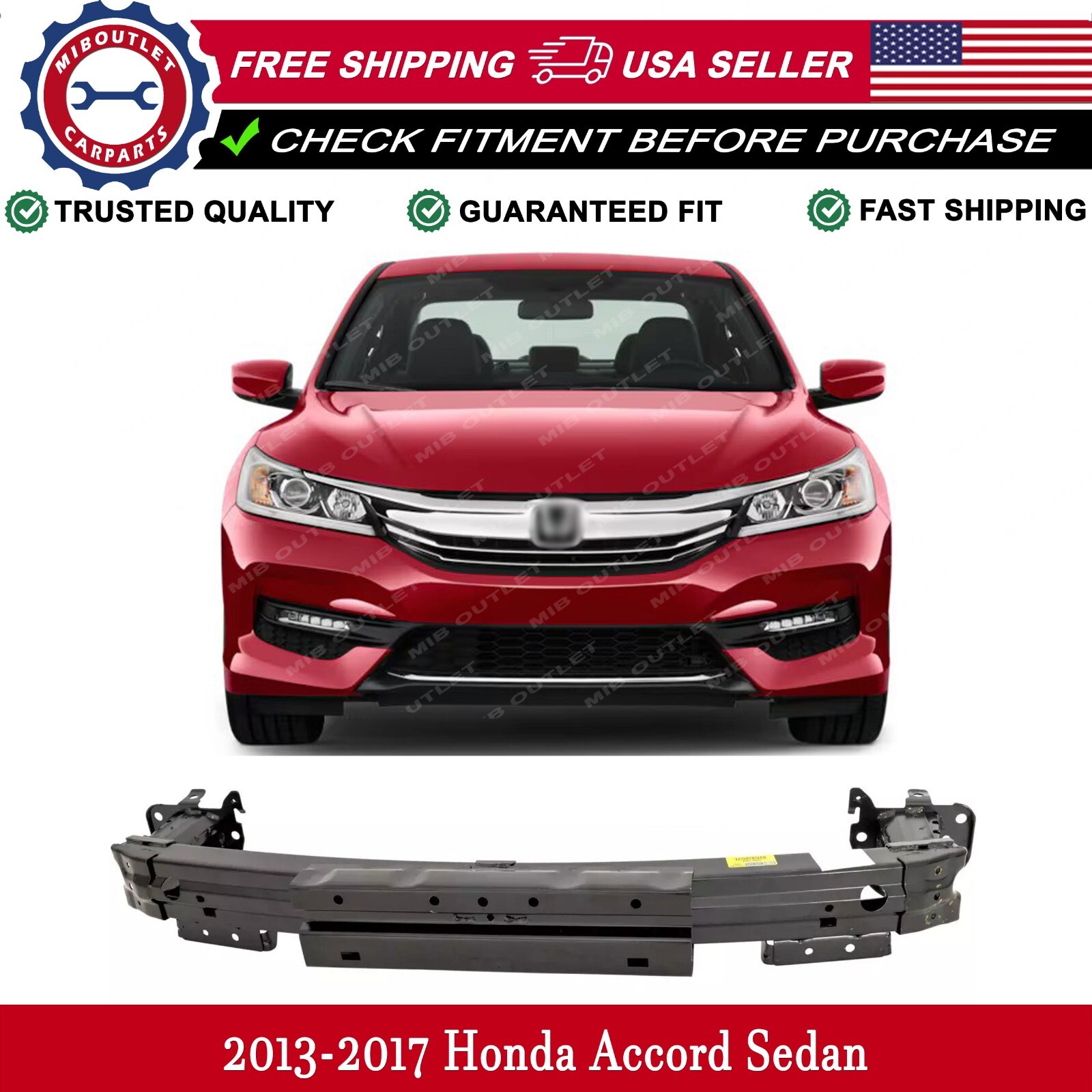 New Front Reinforcement Bar For 2013-2017 Honda Accord Coupe|Sedan ...