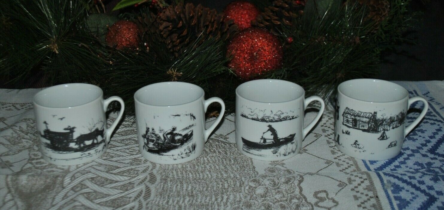 VTG FAUST HEIRLOOMS NEW IBERIA LA S/4 Demitasse History of the Slave ...