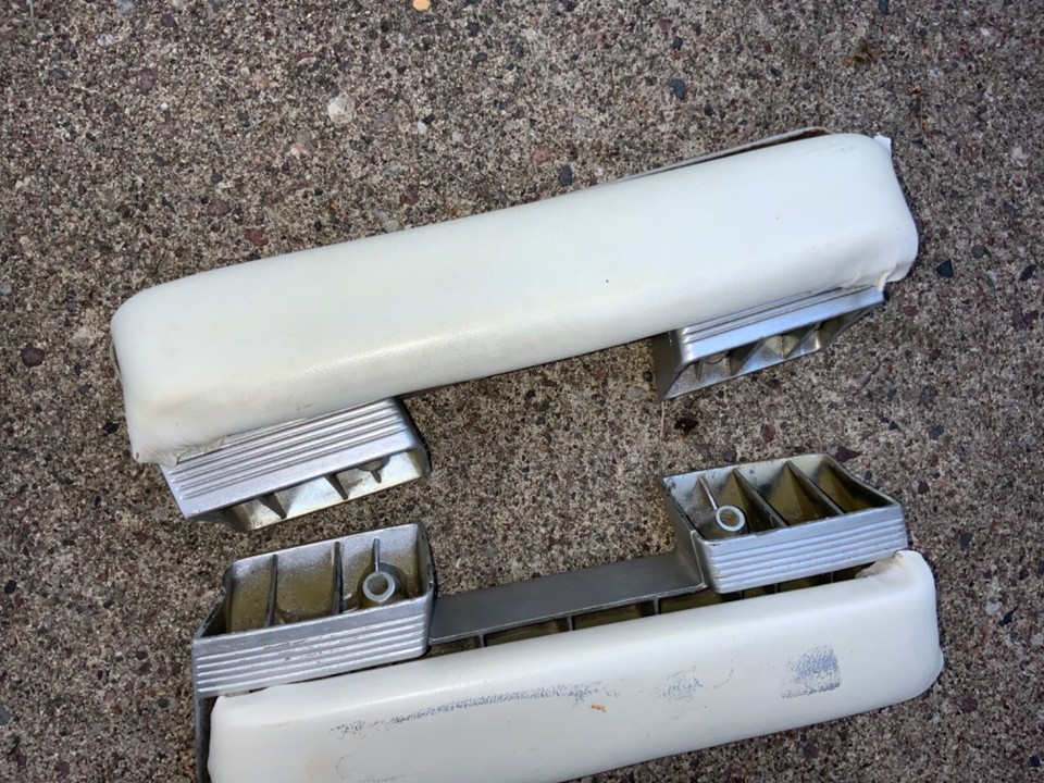 Original OEM 1962-1964 GM C1 C2 Corvette White Door Armrests & Pads ...