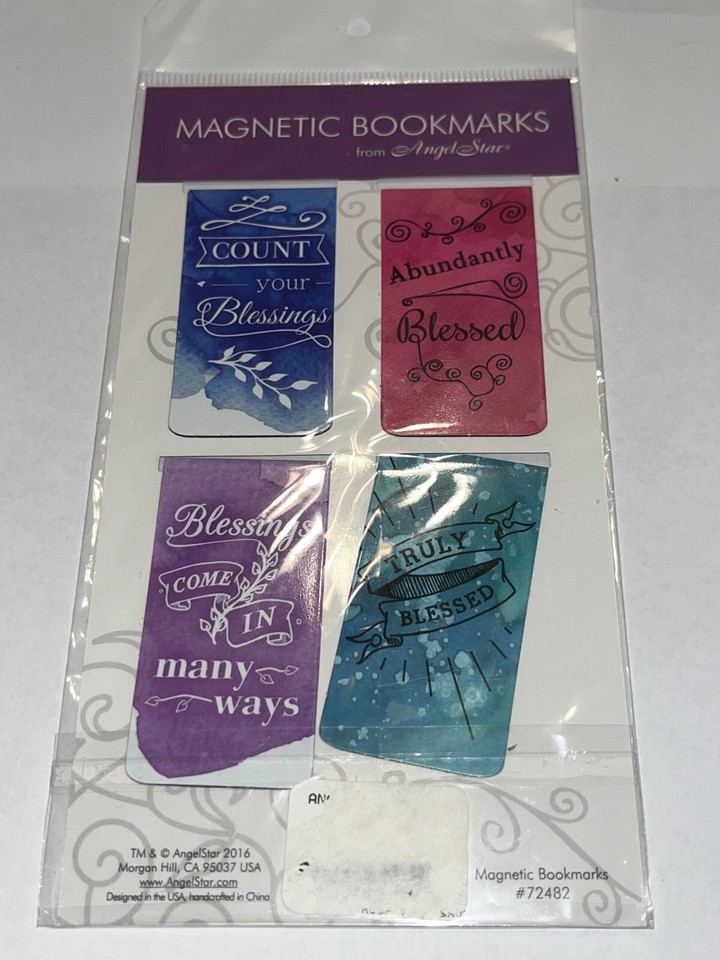 Angel Star Unique Blessing Quotes Fold-Over Magnetic Bookmarks Set of 4 ...