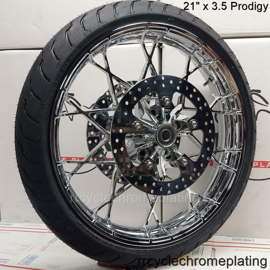 Harley 21" Chrome Prodigy Front Wheel Dunlop Tire Rotor 08-22 Street ...