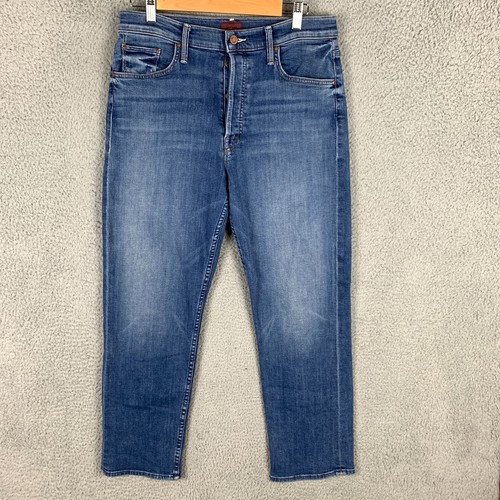 Mother The Tomcat Jeans Women's 32 Wild Game Blue Straight Fit Denim ...