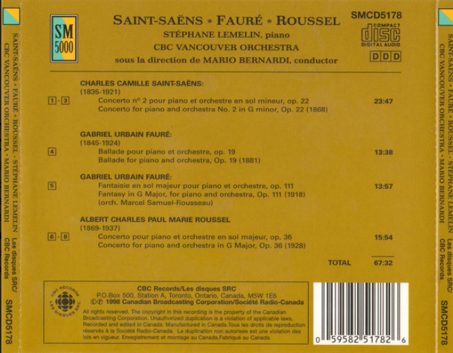 Music for Piano and Orchestra by Saint-Sa ns, Faur and Roussel (CD, Oct ...