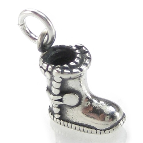 Fashion Boot small single sterling silver charm .925 x1 Footware charms ...