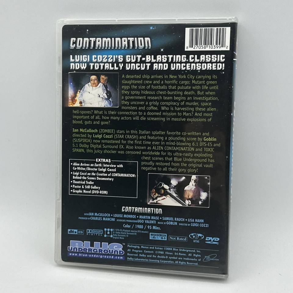 Contamination 1980 DVD Blue Underground Luigi Cozzi Gore Bloody Horror ...