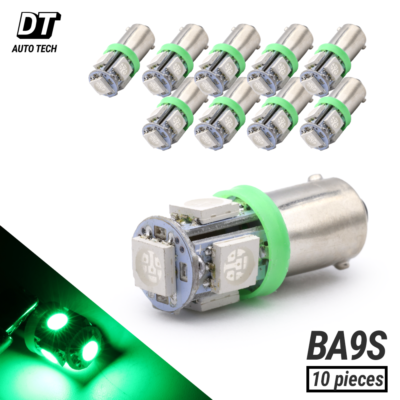 10X Green BA9S 5 SMD LED Interior Map Side Door Light Bulbs | eBay