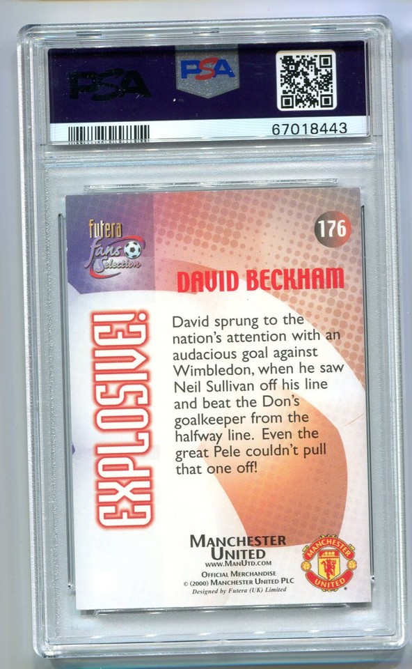 1998 David Beckham Golden Wonder World Cup Soccer Shields PSA 8 POP2 ...
