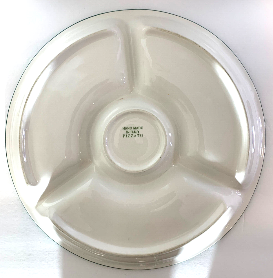 Handpainted Handmade Italy Pizzato Ceramic Divided Serving Platter ...