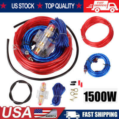 1500W Car Audio Cable Kit Amp Amplifier Install RCA Subwoofer Sub ...