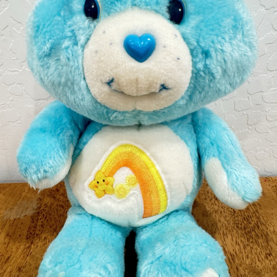 Care Bears 1983 Wish Bear Plush 13 inch Shooting Star Blue Kenner ...