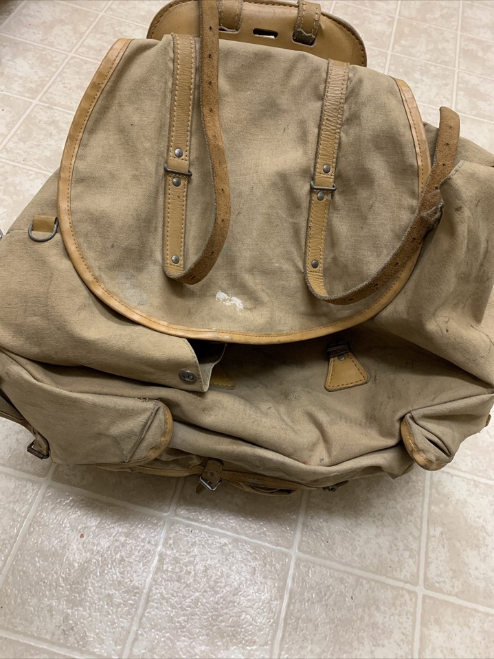 50s Distressed Sac LaFuma French Rucksack Canvas/Leather Military ...