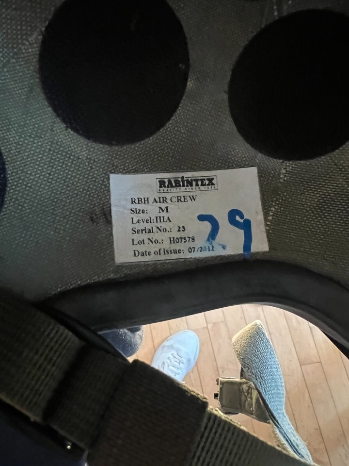 Rabintex RBH Aircrew Helmet High Cut, Tan, Ballistic IIIA, Opscore Rail ...