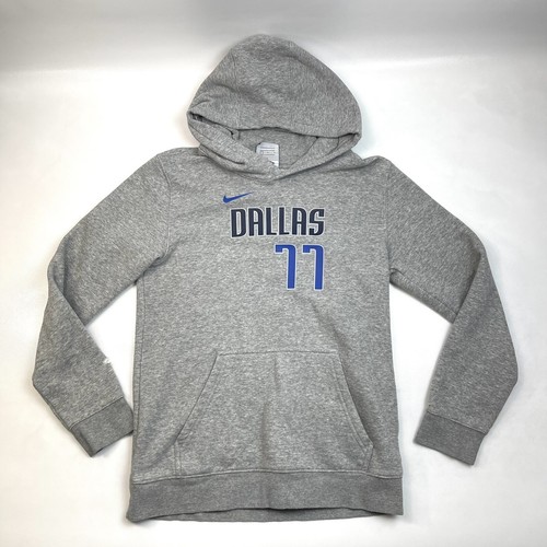 NBA Dallas Mavericks #77 Luka Doncic Gray Pullover Hoodie Youth Size L ...