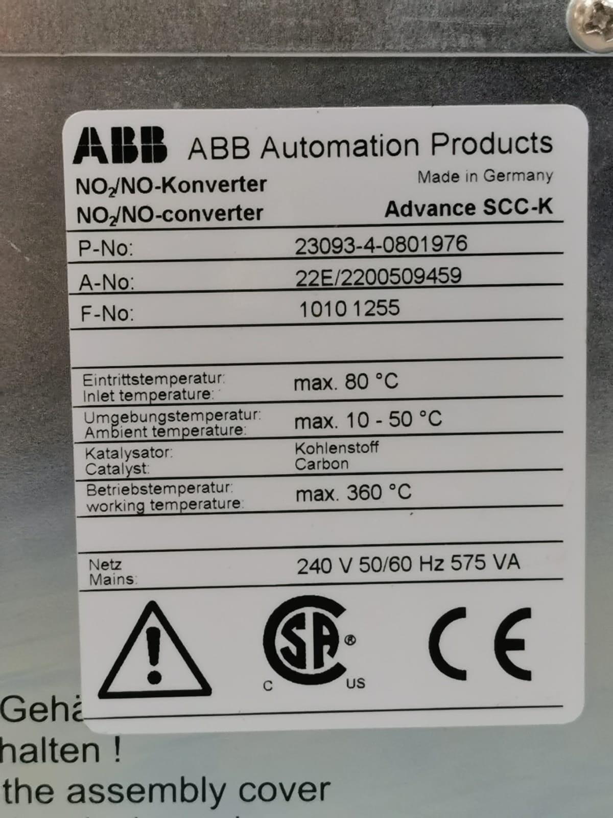 ABB Advance SCC-K 23093-4-0801976 Converter-Without Any Accessories ...