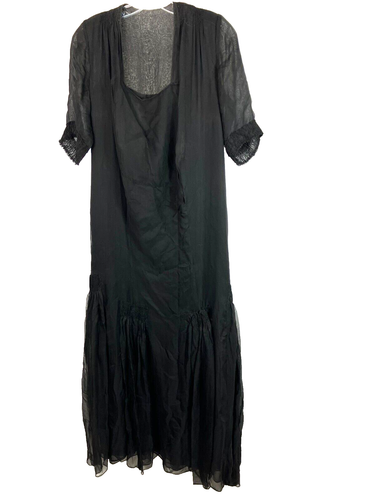 Minimalist Elegant 39 Bust Vintage 1920s Black silk Dress 20s flapper ...