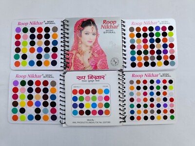 Roop Nikhar Indian Style Rare Collection Colored Bindi Combo Set of 6 ...