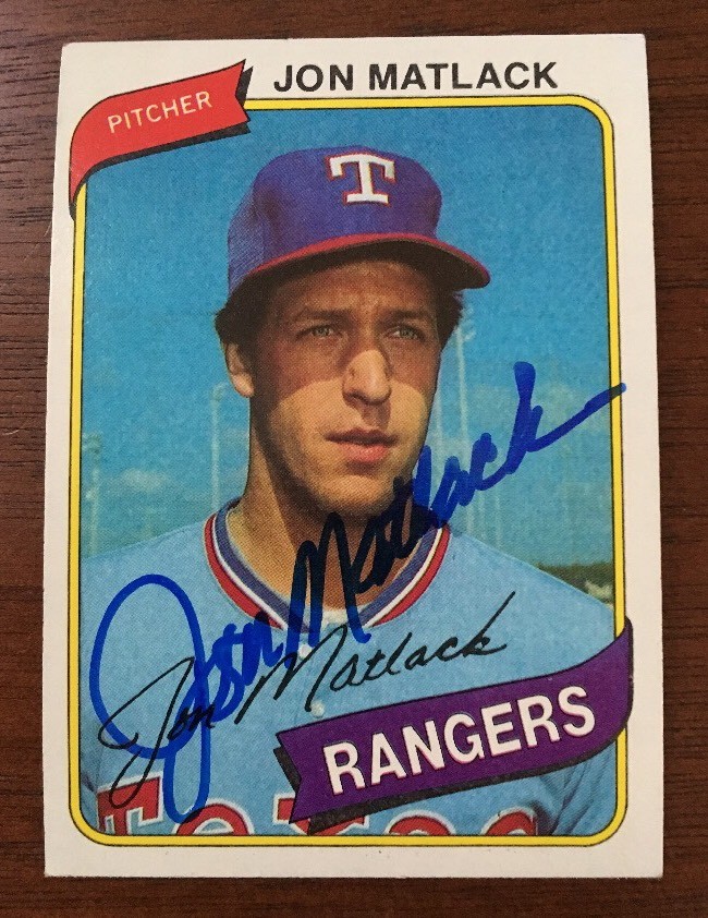 JON MATLACK 1980 TOPPS AUTOGRAPHED SIGNED AUTO BASEBALL CARD 592 ...