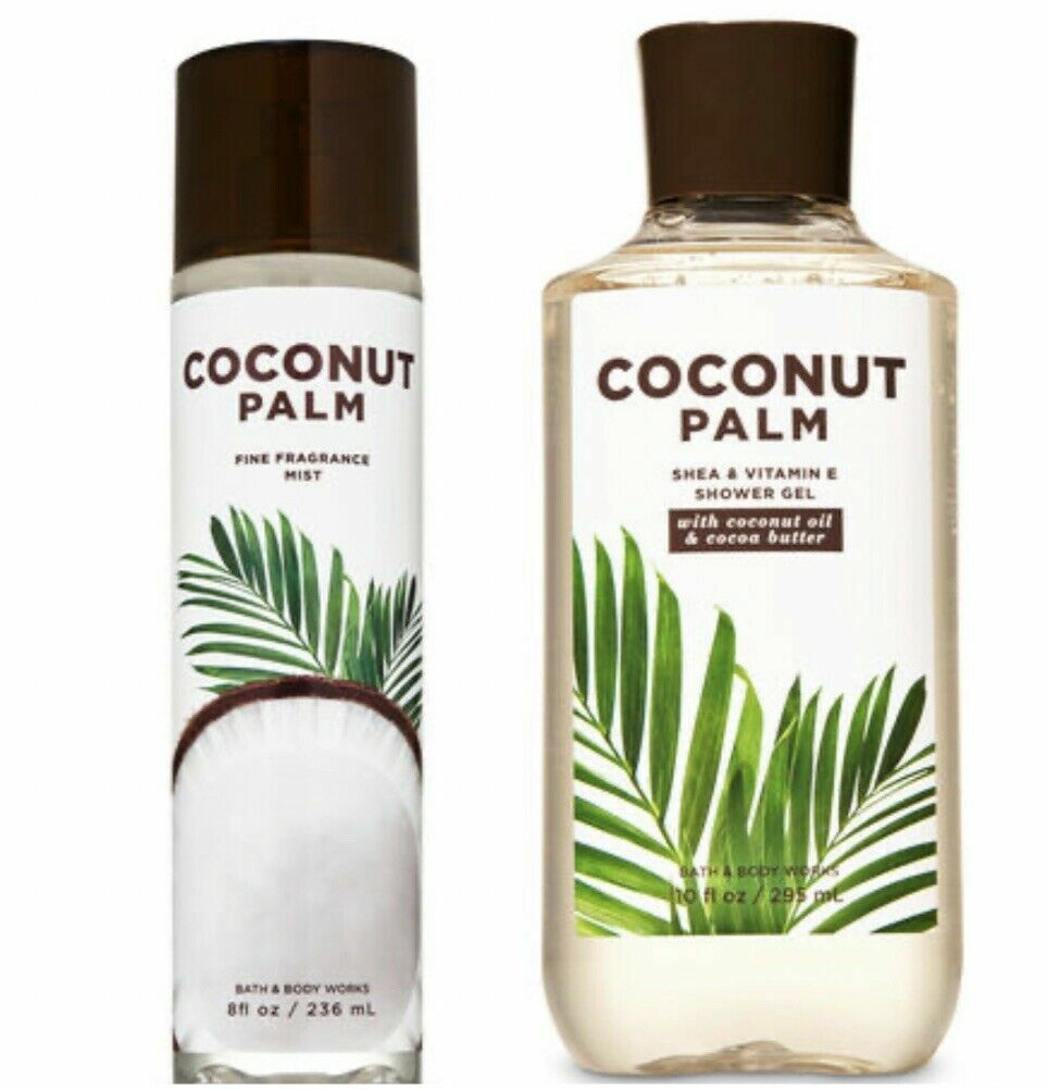 BATH AND BODY WORKS COCONUT PALM BODY MIST & WASH (SET OF 2) | eBay