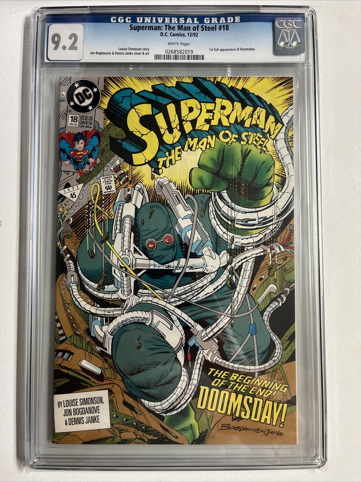 Superman: The Man of Steel #18 CGC 9.2 KEY DC First Full Appearance of ...