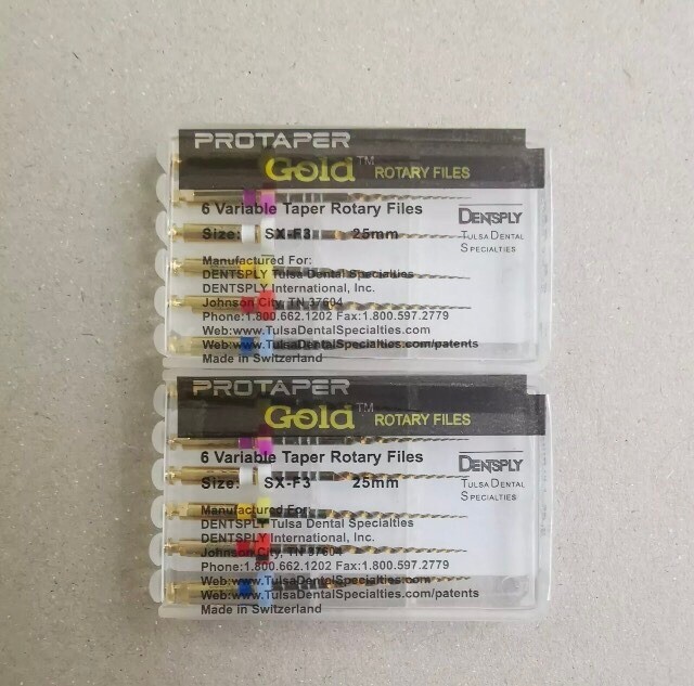 Protaper Gold Rotary Files 31 mm SX-F3 Dentsply Tulsa Assorted ...