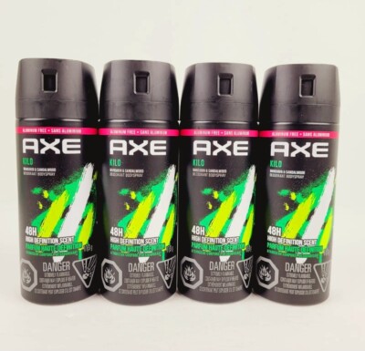 4 x Axe Kilo 4oz Body Spray Mandarin Sandalwood Deodorant Body Spray NO ...