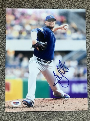 Jon Lester Signed Chicago Cubs Baseball Photo PSA 2016 World Series ...