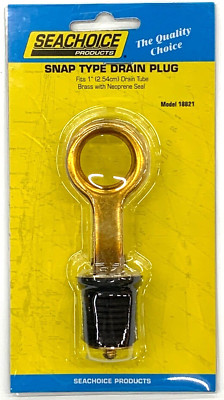 (1) 1 Inch Brass Snap Lock Drain plug w/Neoprene seal for Boats ...