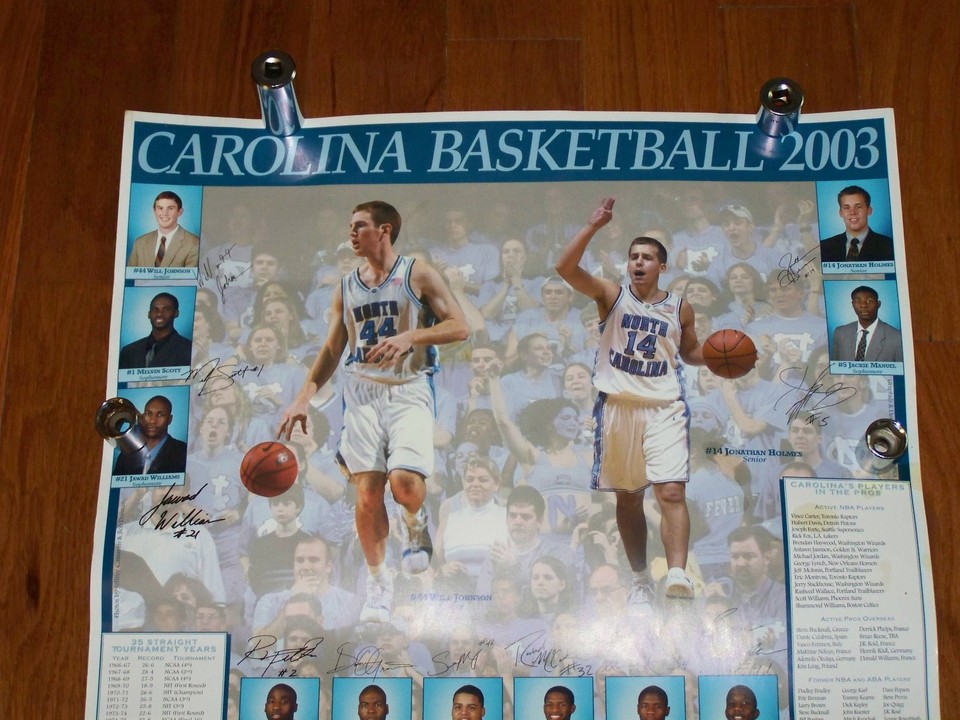 2002-03 UNC Tar Heels Basketball Poster 2002 2003 NIT Team Matt Doherty ...