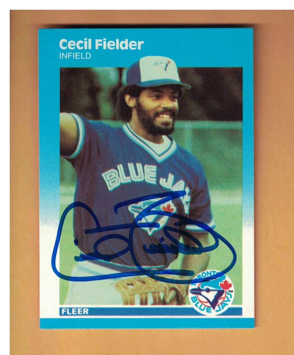 Cecil Fielder Autographed 1987 FLEER GLOSSY BASEBALL ROOKIE CARD SIGNED ...