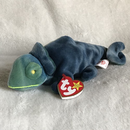 TY Beanie Baby RAINBOW The Chameleon With Tag Errors *RARE* *HARD TO ...