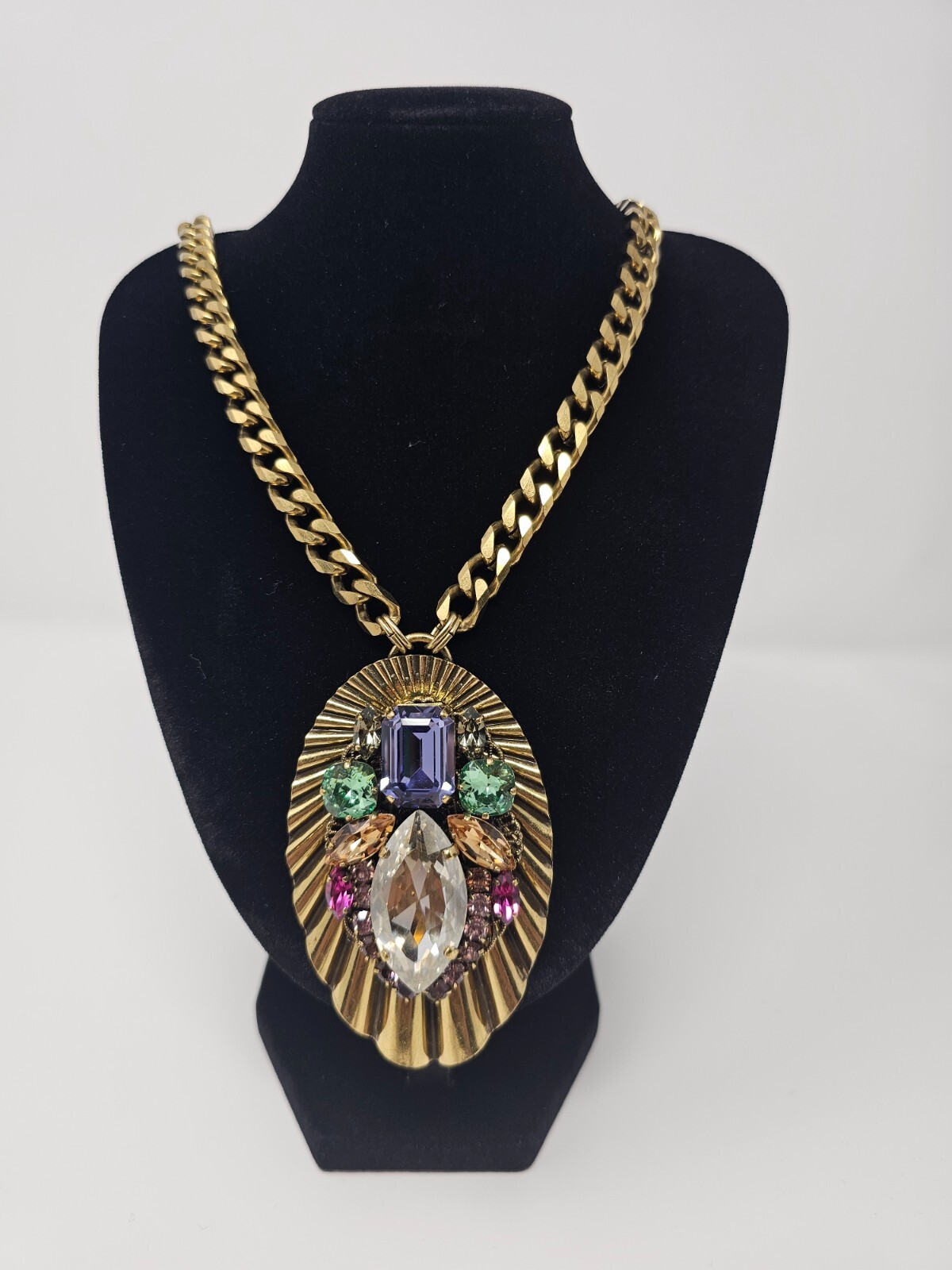 Rare Vintage Anton Heunis Statement Necklace Gold Ton… - Gem