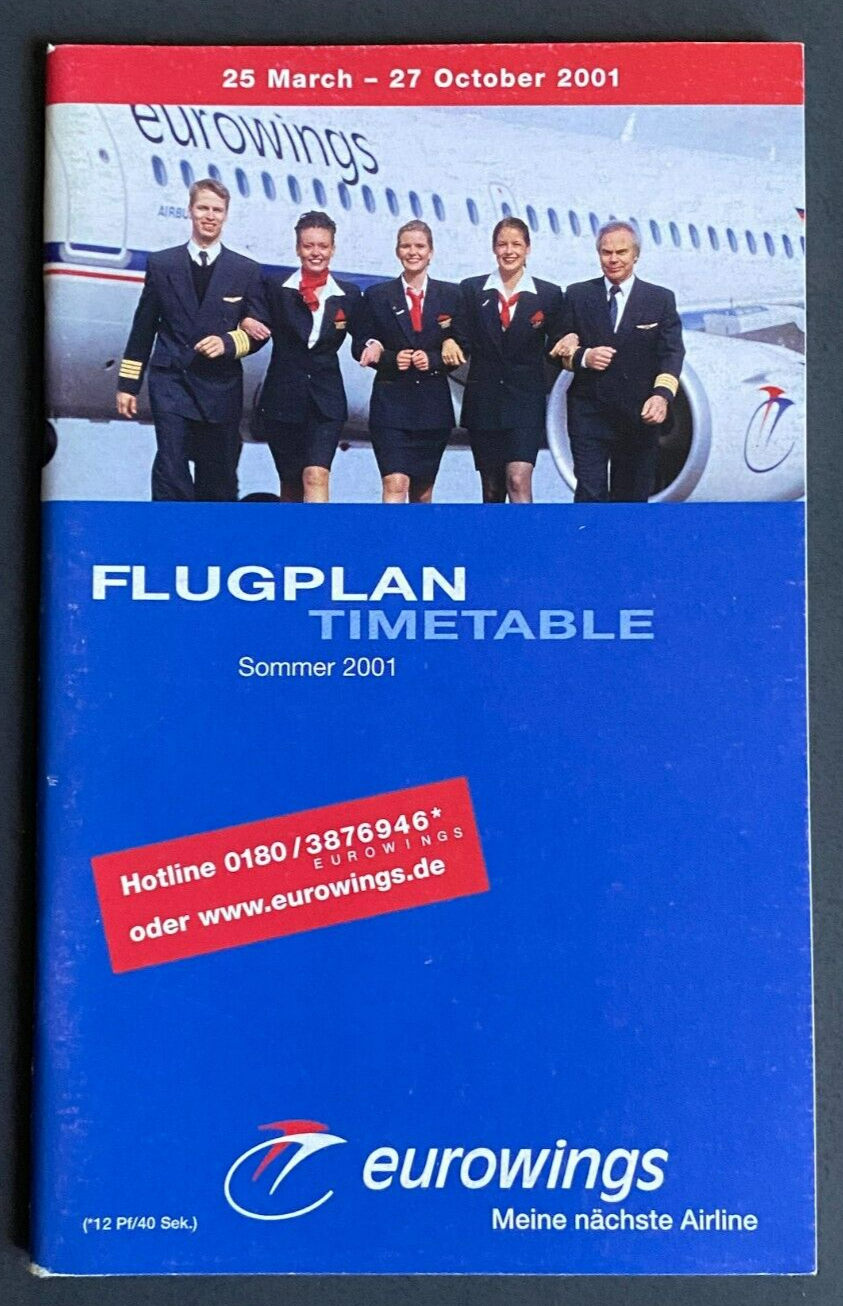 Eurowings Timetable Effective March 25, 2001 | eBay