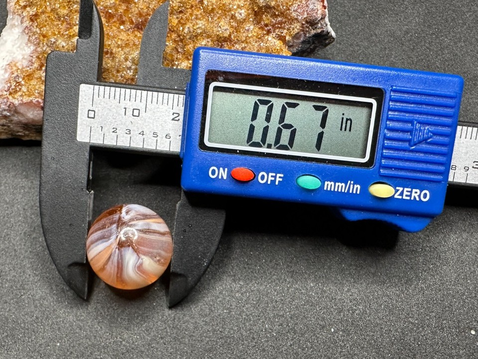 PRETTY Vintage Master PEACH Brushed Sunburst Slag Marble - .67 ...