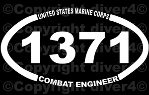 USMC 1371 Combat Engineer Oval Vinyl Decal USA Made and Sold | eBay