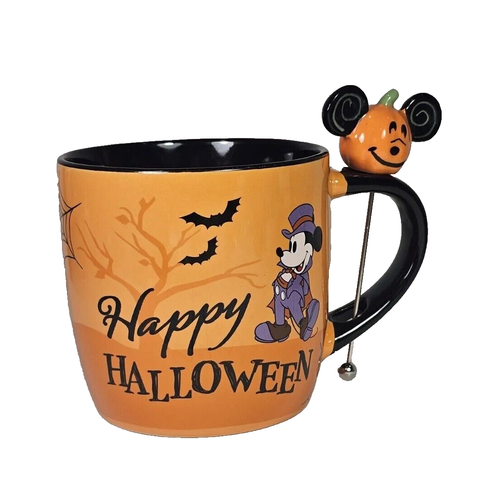 Disney Halloween Mug 2022 w/Pumpkin Stirrer - Mickey, Goofy, Donald ...