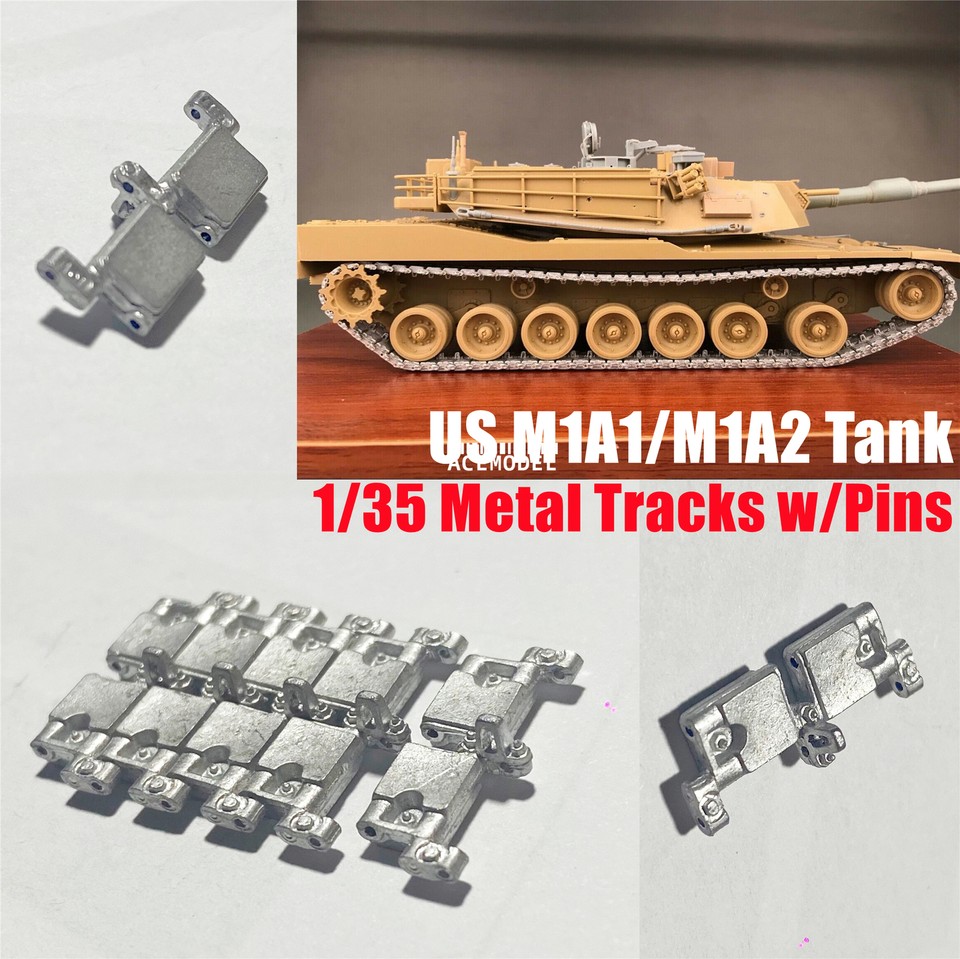 1/35 US M1A1/M1A2 Abrams Main Battle Tank Metal Track/Gun Barrel Detail ...